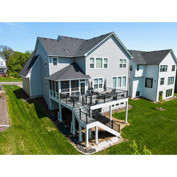 Aria Railing 36 in. x 69.43 in. Black Powder Coated Aluminum ...