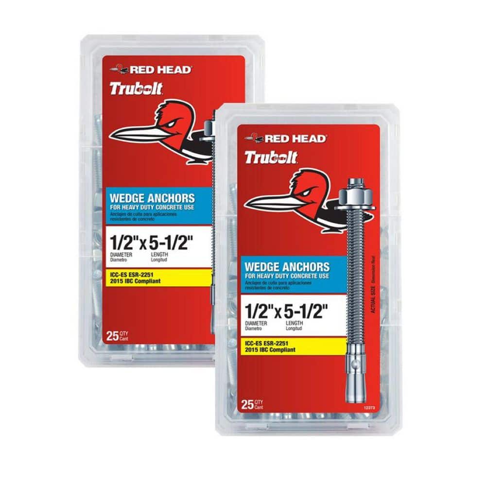 Reviews for Red Head 1/2 in. x 5-1/2 in. Zinc-Plated Steel Hex Nut-Head ...