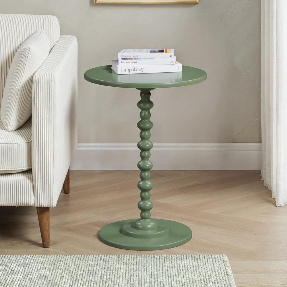 Convenience Concepts Palm Beach 17.75 in. W Dark Sage Green Wood Round ...