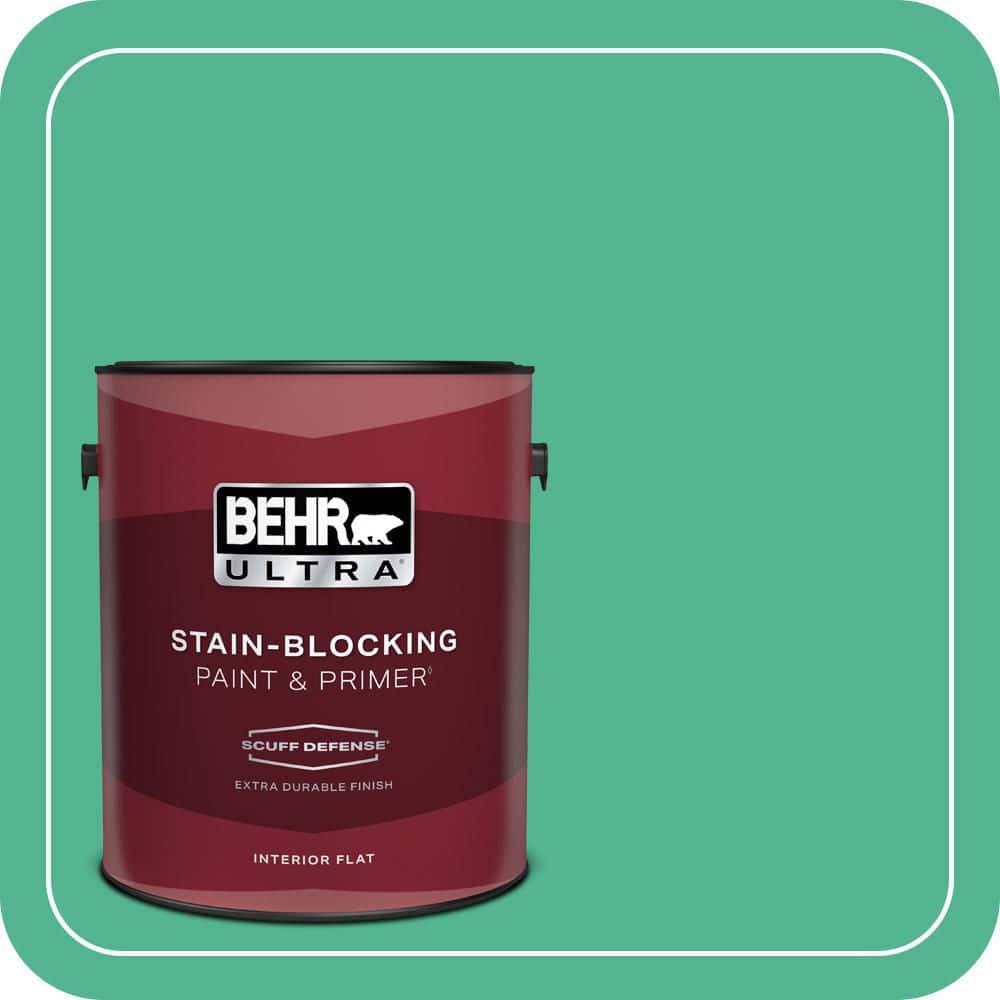 BEHR ULTRA 1 gal. #MQ4-16 Aruba Green Extra Durable Flat Interior Paint ...