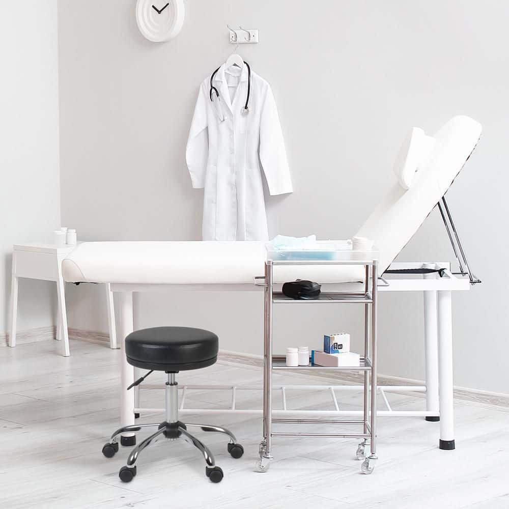 Regency Vinyl Armless Medical Stool Chair in Black 902-VAM-BK - The ...