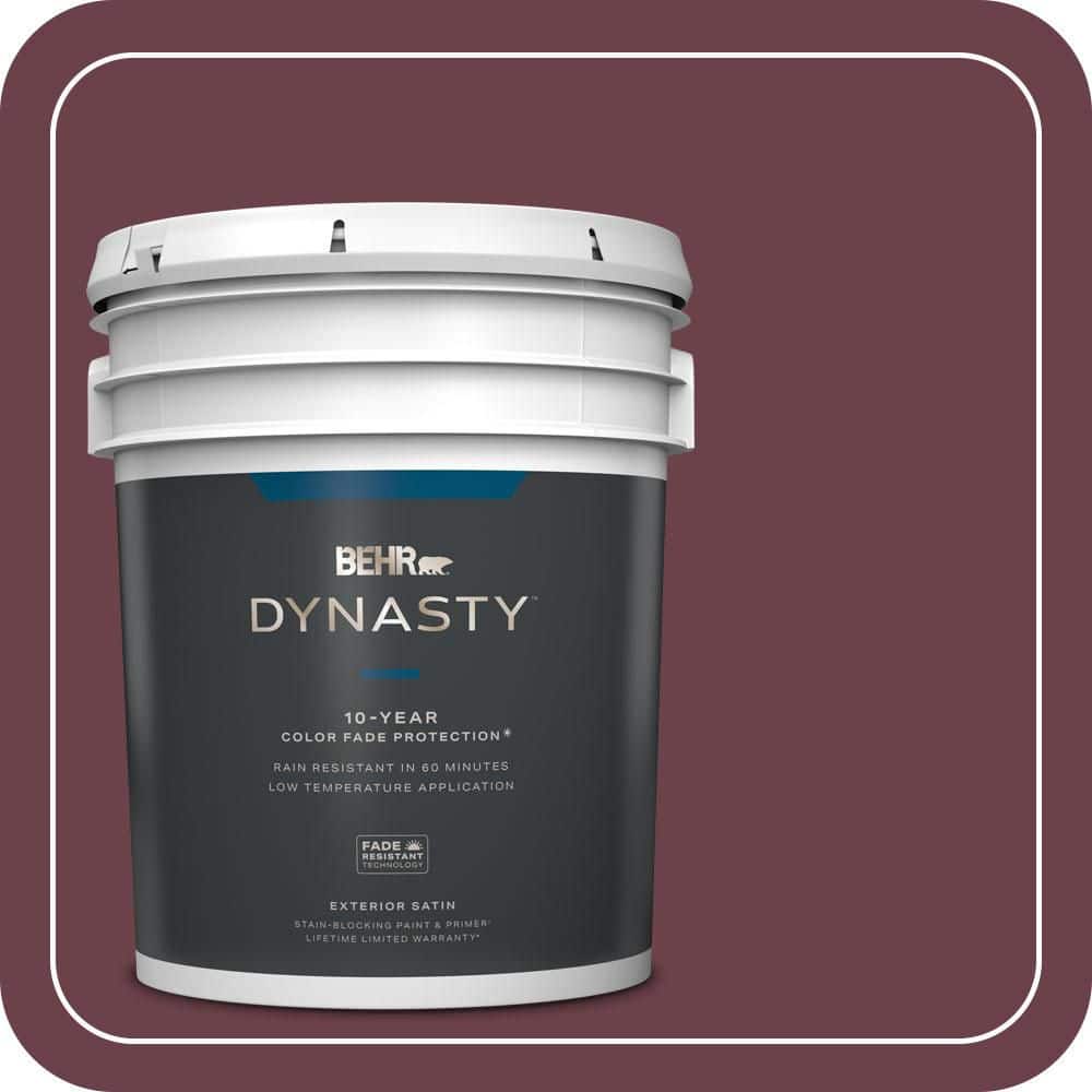 BEHR DYNASTY 5 gal. #110D-7 Vin Rouge Satin Enamel Exterior Stain ...