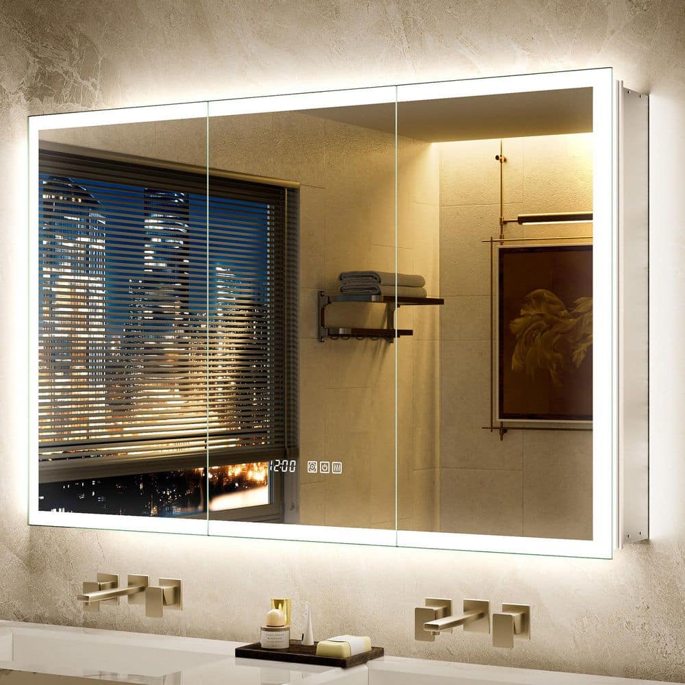 QueenFun Terri 48 in. W x 30 in. H Acrylic LED Front & Back Light ...