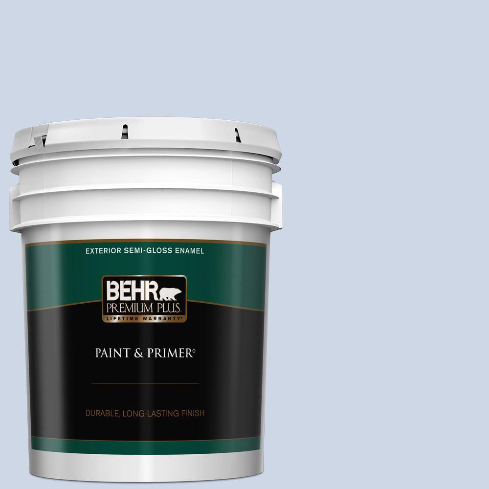 BEHR PREMIUM PLUS 5 gal. #590A-2 Monet Lily Semi-Gloss Enamel Exterior ...