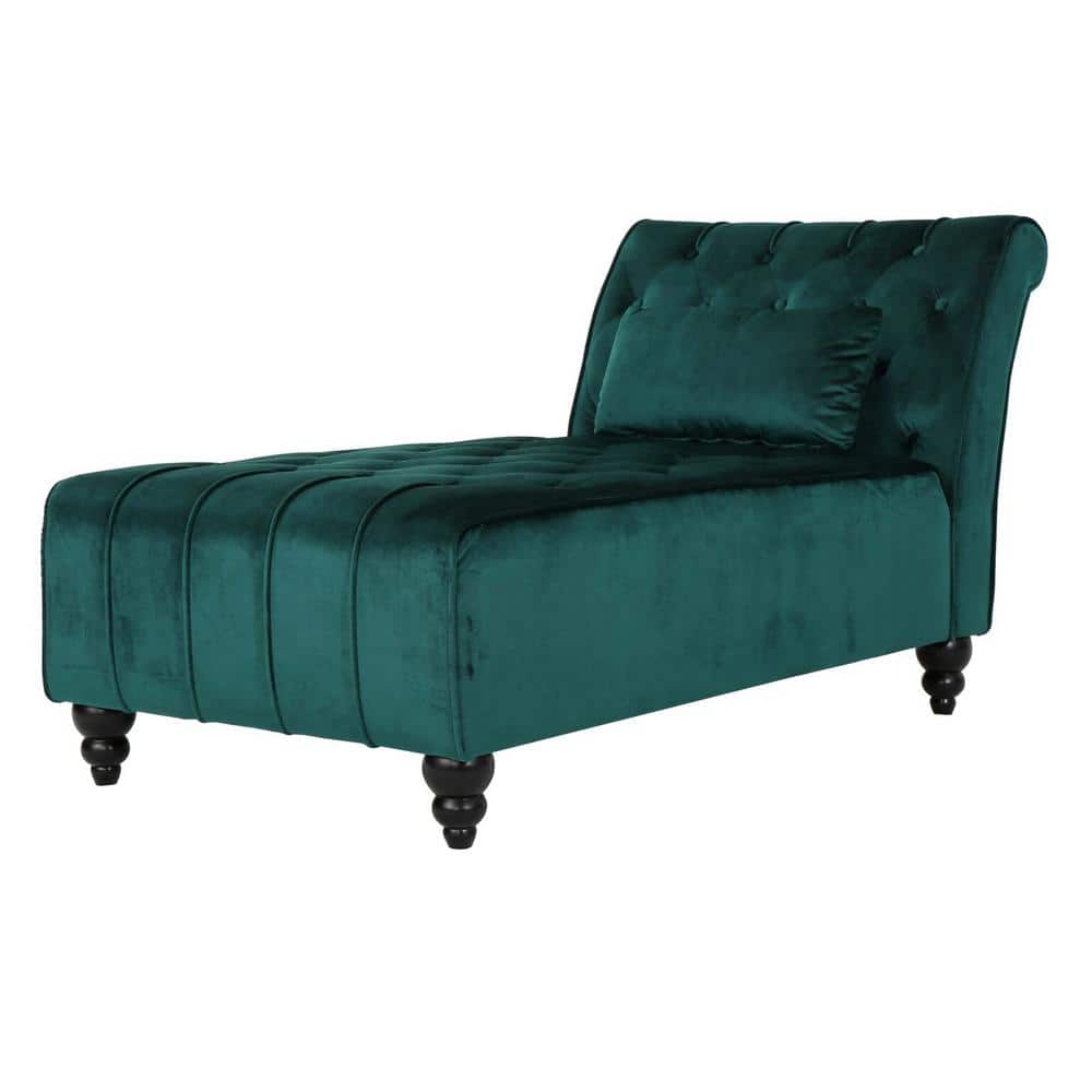 Ember Interiors Roman Indoor Tufted Velvet Chaise Teal