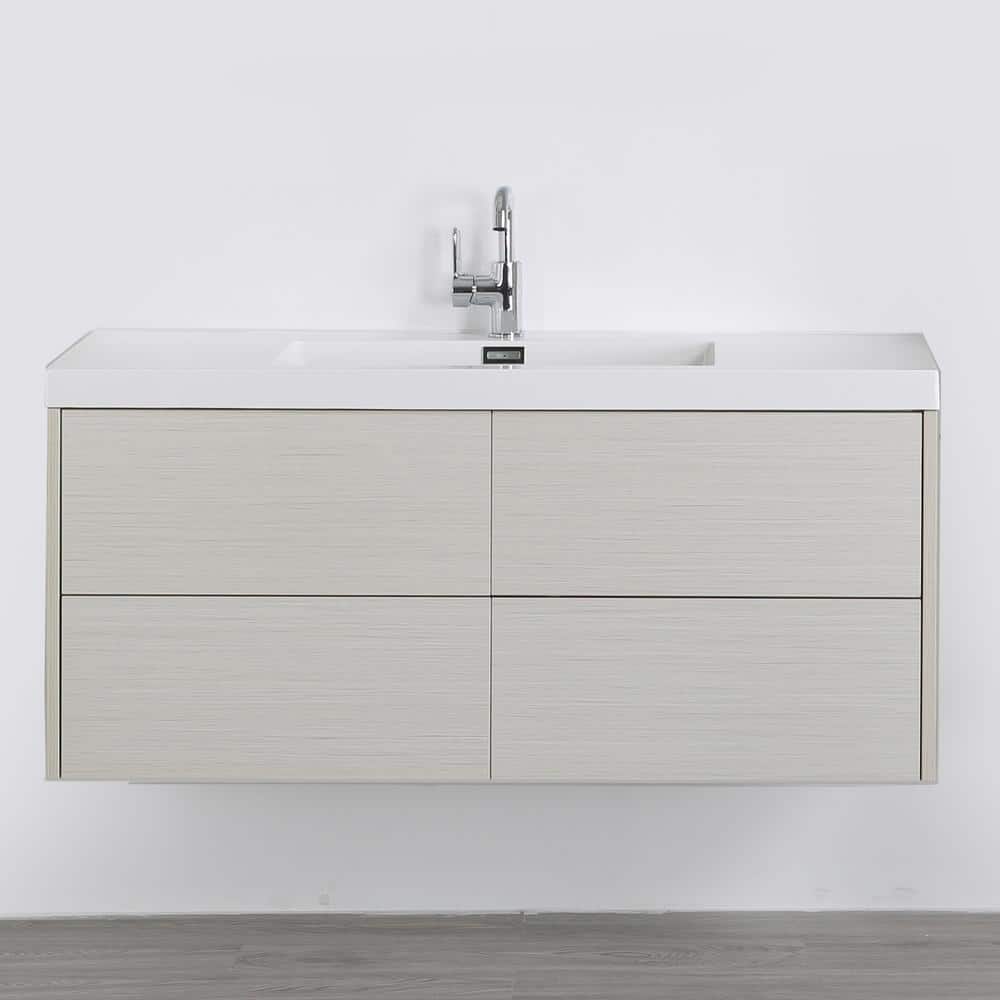 Streamline 47.2 in. W x 19.3 in. H Bath Vanity in Gray with Resin ...