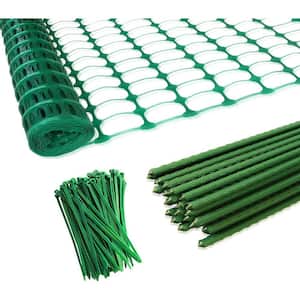 Oyezvary 48 in. Plastic Temporary Garden Fence with Posts and Ties ...