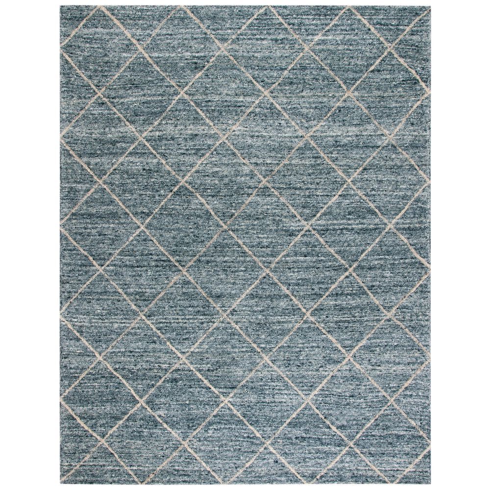 SAFAVIEH Himalaya Blue/Gold 8 ft. x 10 ft. Geometric Trellis Area Rug ...