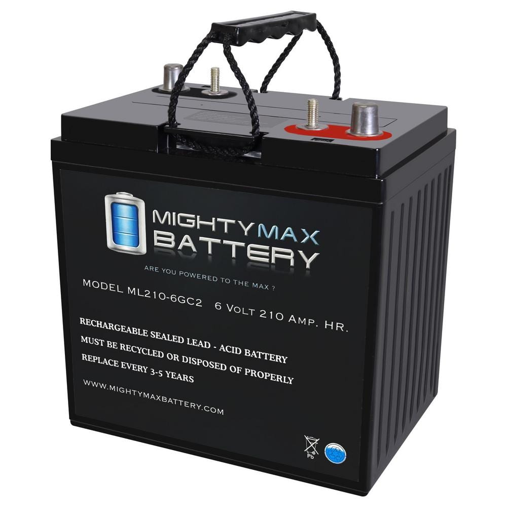 MIGHTY MAX BATTERY 6V 210AH Dual Terminal SLA Replacement Battery Compatible with Deep Cycle ...