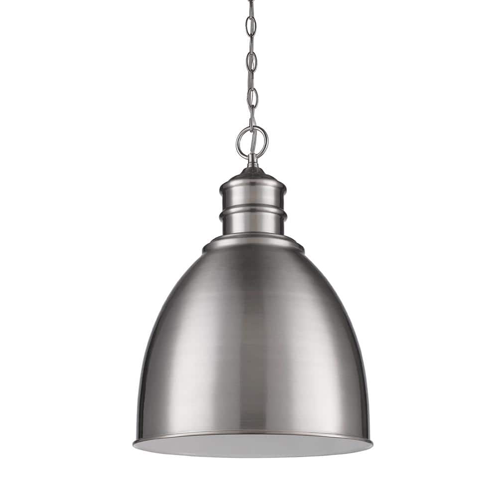 Acclaim Lighting Colby 1-Light Indoor Satin Nickel Pendant with Metal ...