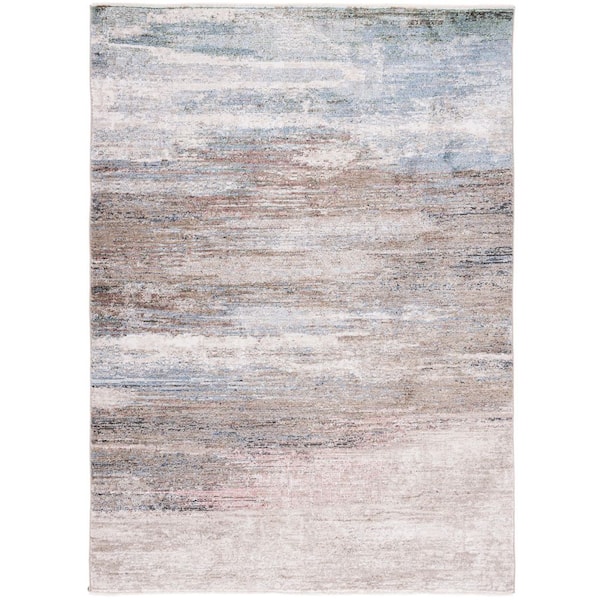 SAFAVIEH Jasmine 9 ft. x 12 ft. Gray/Blue Distressed Marble Area Rug ...