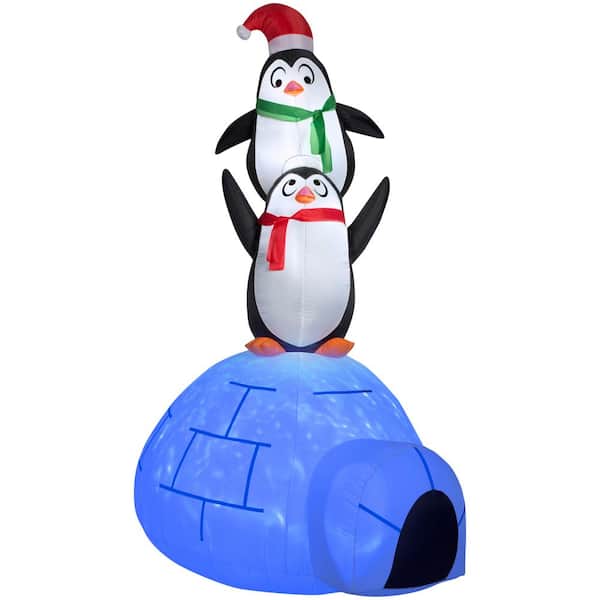 Gemmy 8 ft. Inflatable Airblown Kaleidoscope Igloo with Penguins G ...