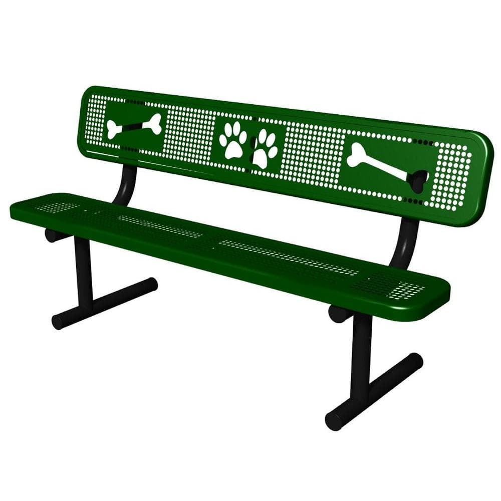 Ultra Play Green Paws Dog Park Commercial Bench PBARK940PP6GRN - The ...