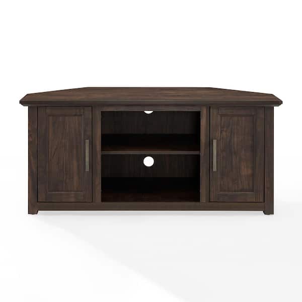 Dark wood corner tv stand store