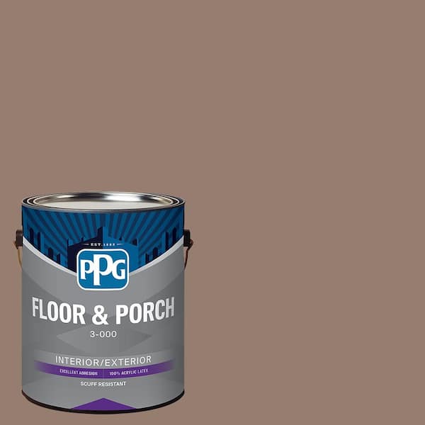 PPG 1 gal. PPG1074-5 Peppered Pecan Satin Interior/Exterior Floor and ...