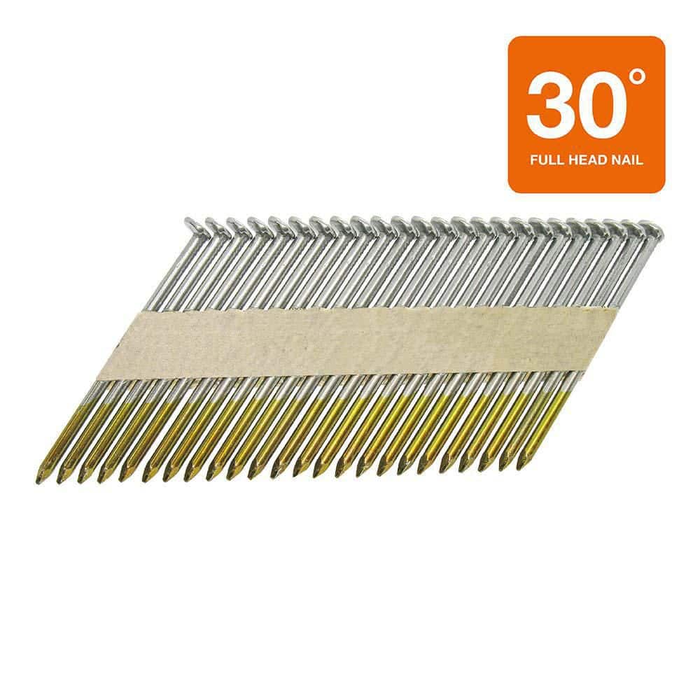 3 in. x 0.120 in. 30° Paper Collated Bright Coated Smooth Shank Round ...