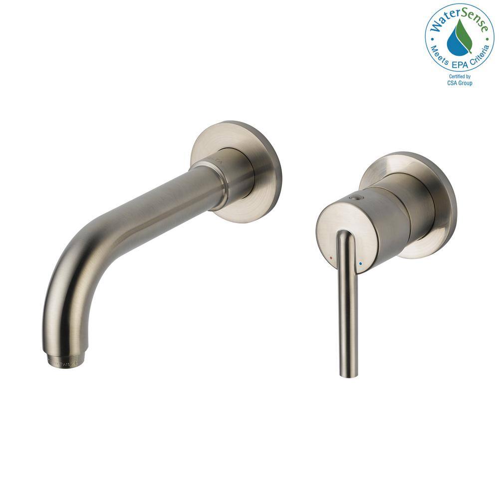 Delta Trinsic 1-Handle Wall Mount Bathroom Faucet Trim Kit in Stainless ...