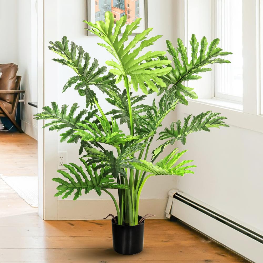 LIVING LUXURY 42 in. Real Touch Artificial Selloum Philodendron Tree ...