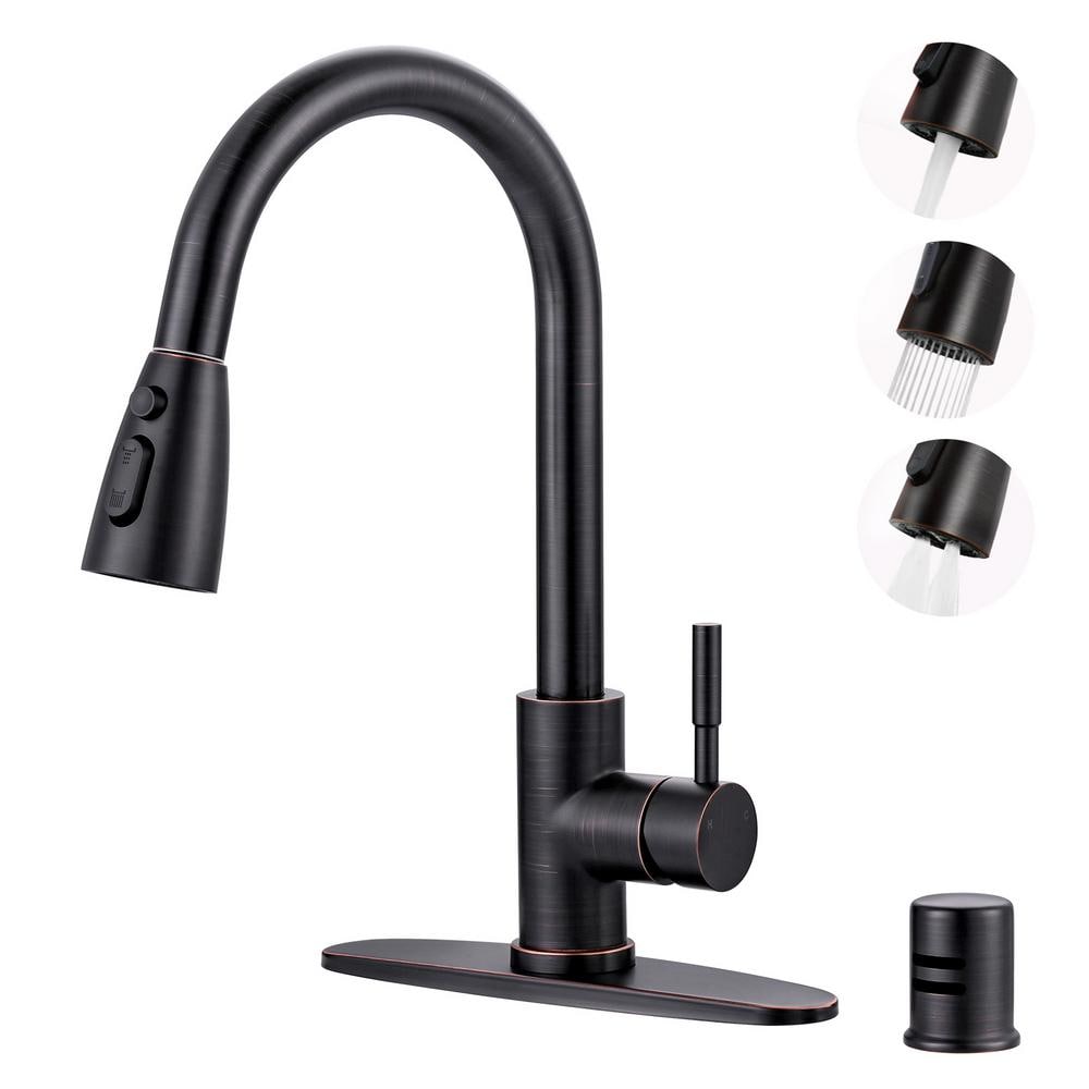 WOWOW Stainless Steel Single Handle Pull Down Sprayer Kitchen Faucet ...