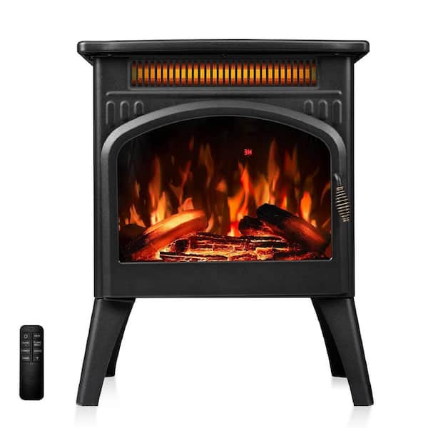 R.W.FLAME 16 in. Freestanding Classic Electric Fireplace in Black with ...
