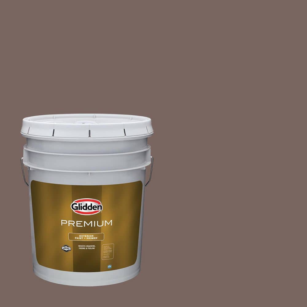 Glidden Premium 5 gal. PPG1017-6 Bold Brandy Satin Exterior Latex Paint ...