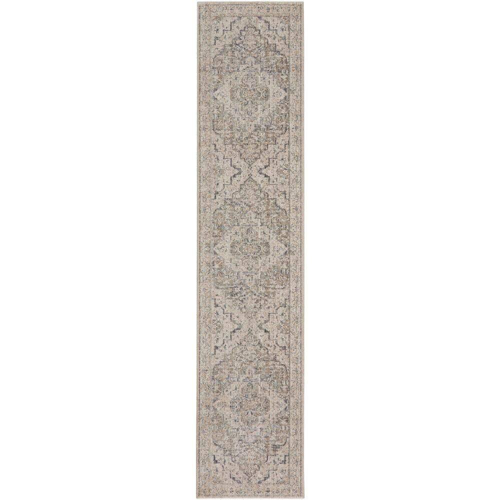 Nourison Nyle Ivory Taupe 2 ft. x 10 ft. Vintage Persian Kitchen Runner ...