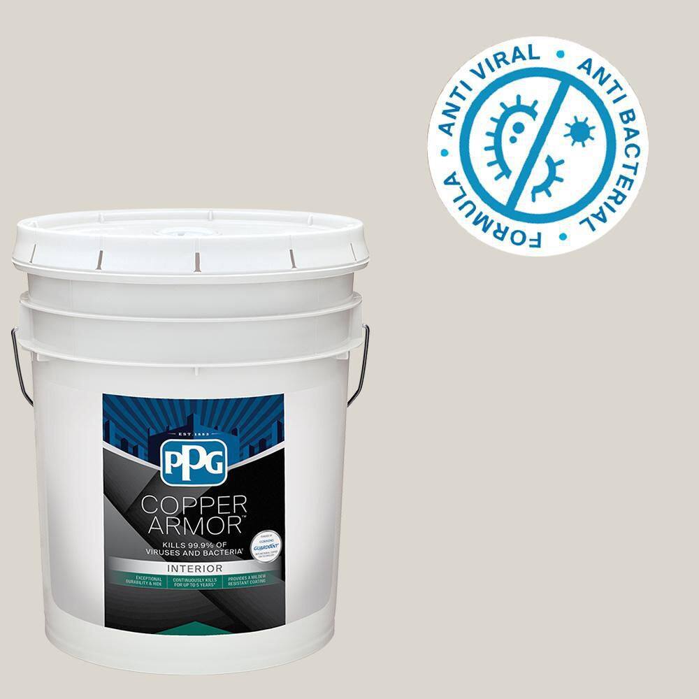 COPPER ARMOR 5 gal. PPG1025-2 Silent Smoke Eggshell Antiviral and ...