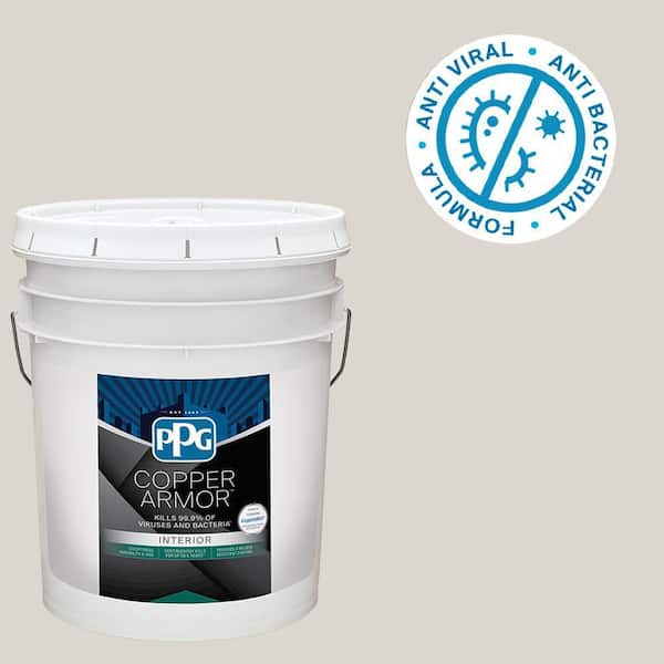 COPPER ARMOR 5 gal. PPG1025-2 Silent Smoke Eggshell Antiviral and ...