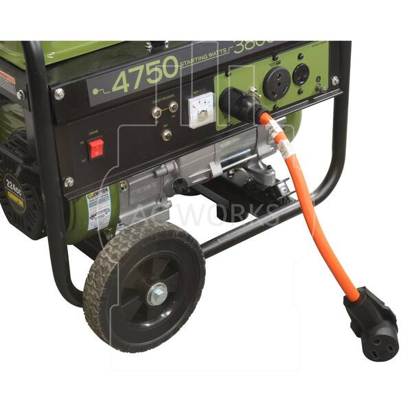 AC WORKS 1.5 ft. Welder Adaper Generator L14-30 Plug (4-Prong 30 Amp) to NEMA 6-50R 50 Amp 250 ...