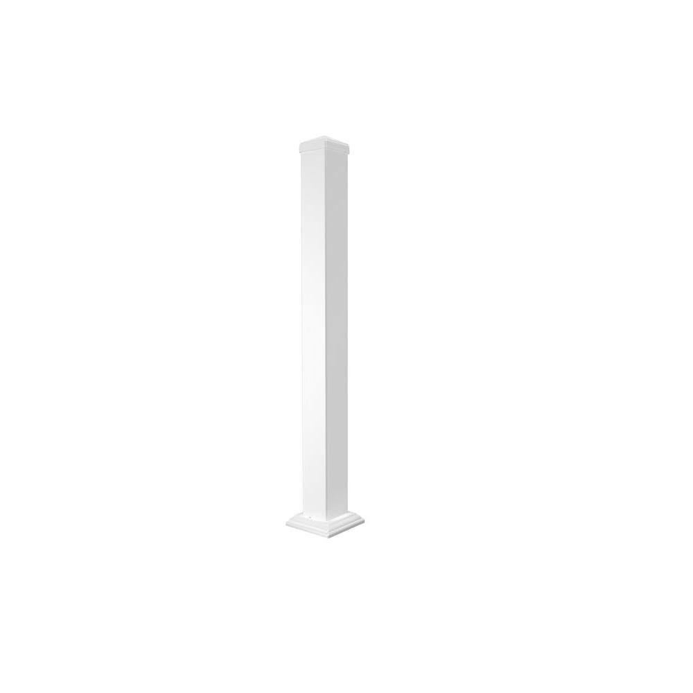 Pegatha 3.5 in. x 45 in. White Fine Textured Aluminum Welded Post H ...