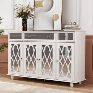 FUFU&GAGA White Wavy Paint Finish Floor-Standing Sideboard Cupboard ...