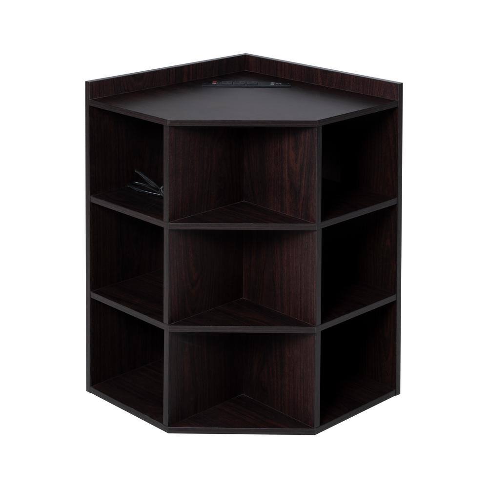 HOMESTOCK Corner Cube Storage Cabinet for Small Space with USB Ports ...