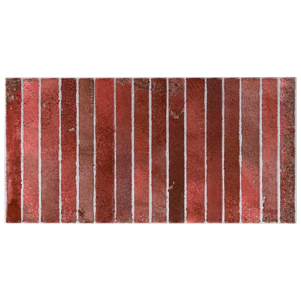 Ivy Hill Tile Mawr Red 5.9 in. x 0.31 in. Polished Fluted Ceramic Wall ...