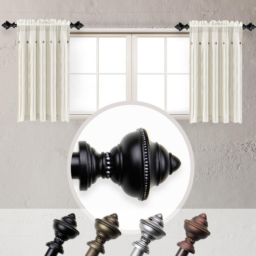 EMOH Mauricio 5/8 inch Side Curtain Rod 12-20 inch long (Set of 2 ...