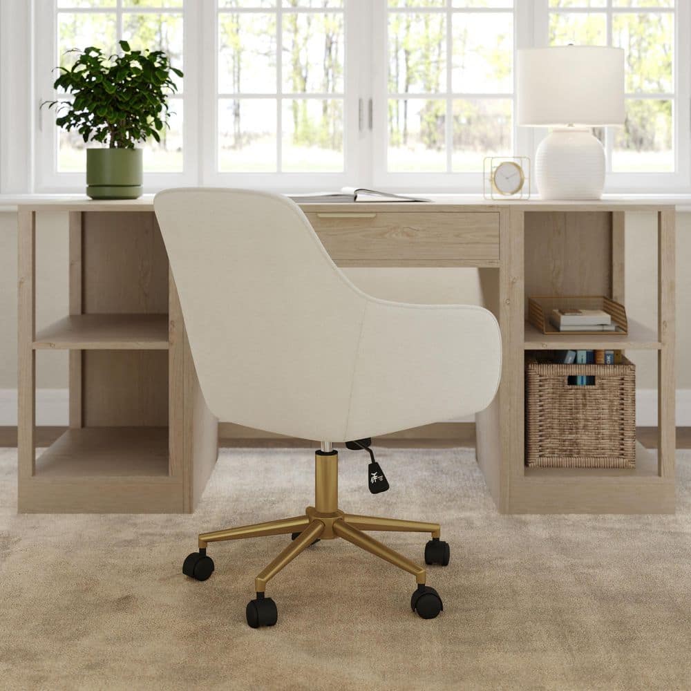 MARTHA STEWART Rayna Fabric Adjustable Height Ergonomic Office Chair in ...