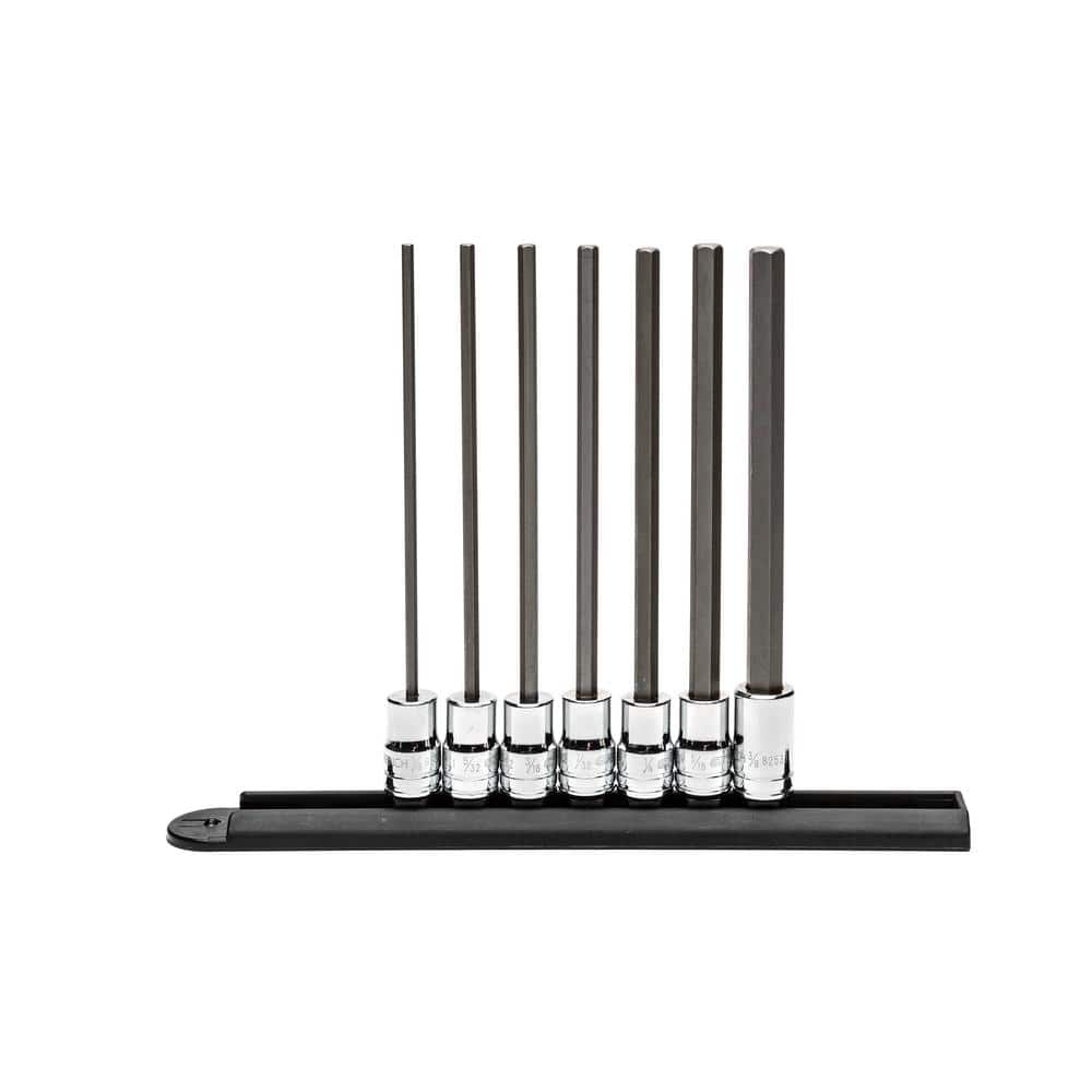 GEARWRENCH 3/8 in. Drive SAE Long Length Hex Bit Socket Set (7-Piece) 82537 - The Home Depot