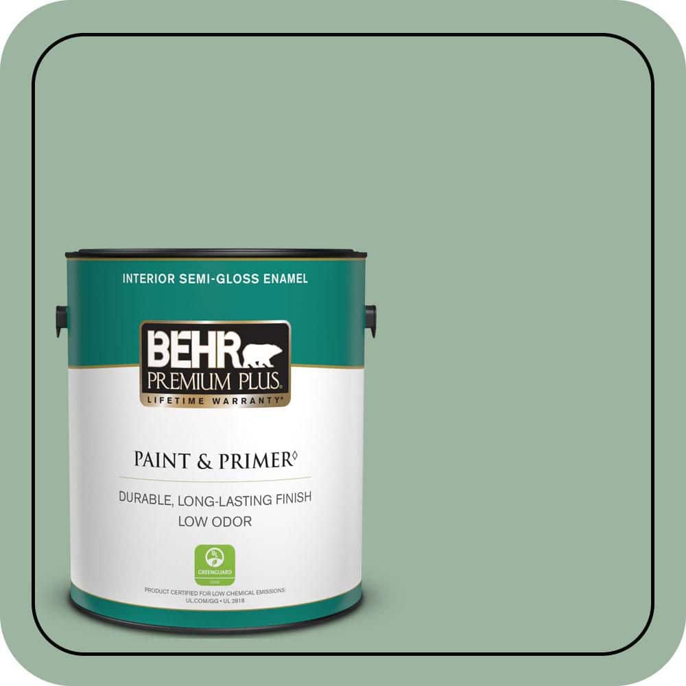 BEHR PREMIUM PLUS 1 gal. #S410-4 Copper Patina Semi-Gloss Enamel Low ...