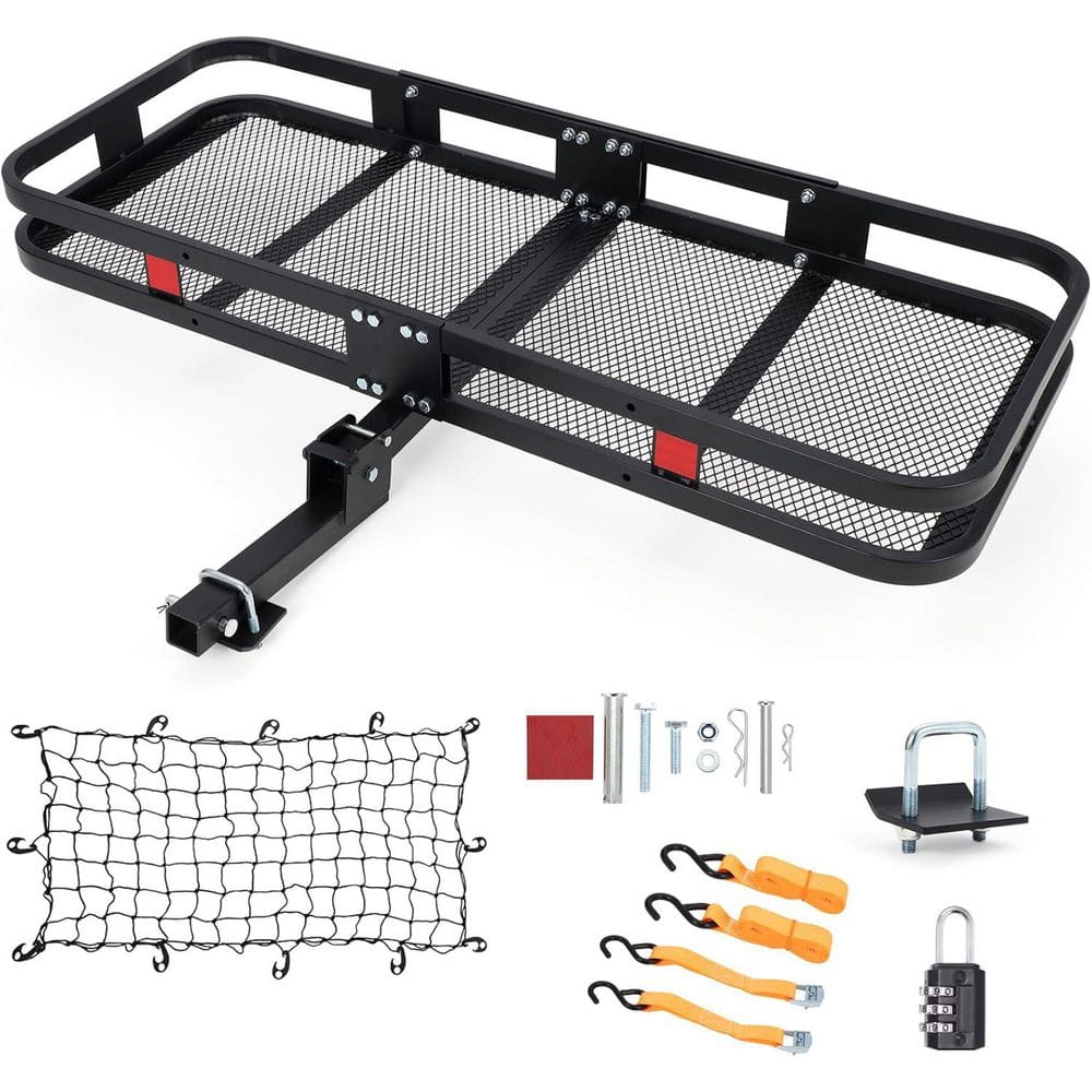 Garvee 500 lbs. Capacity Hitch Mount Cargo Carrier Basket 60 in. x 24 ...