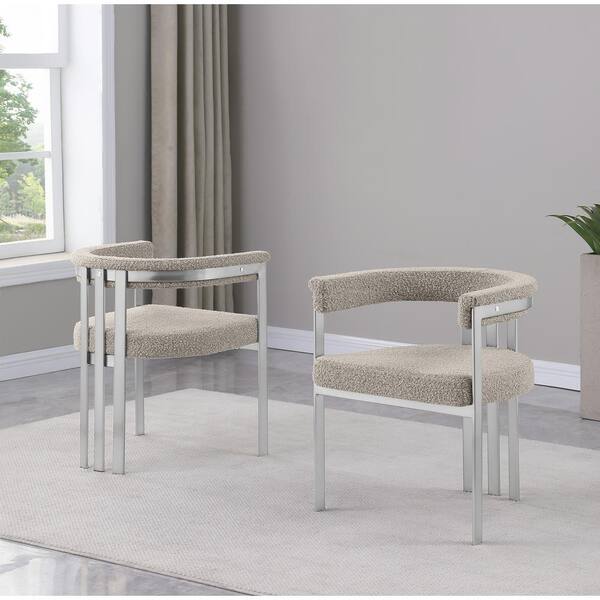 Best Quality Furniture Raymond Grey Color Matte Brushed Chrome Base ...