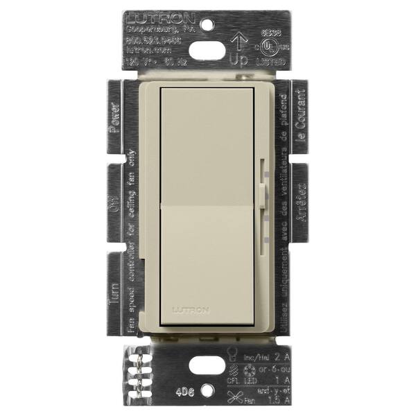 Lutron Diva 3-Speed Fan Control and Light Switch, Single-Pole/3-Way, 1 ...