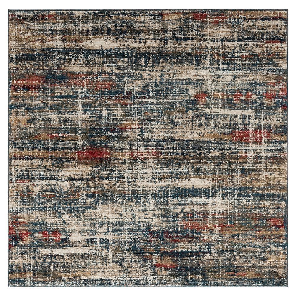 KALATY Theory Multi-Colored 6 ft. Round Abstract Area Rug TY-674 R6 ...