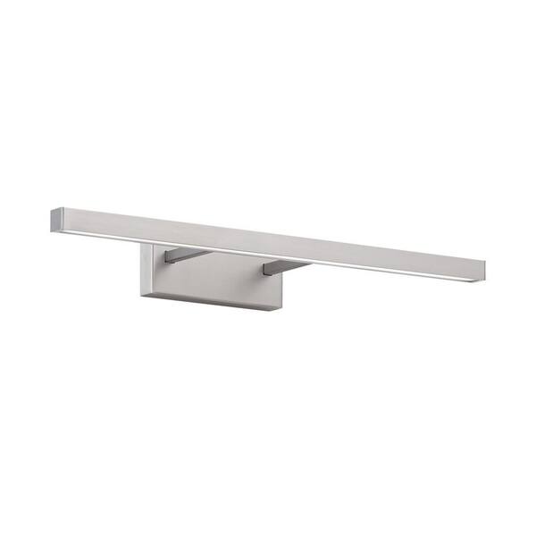 WAC Lighting Parallax 18 in. 1-Light Brushed Nickel LED Vanity Light Bar with Selectable White ...