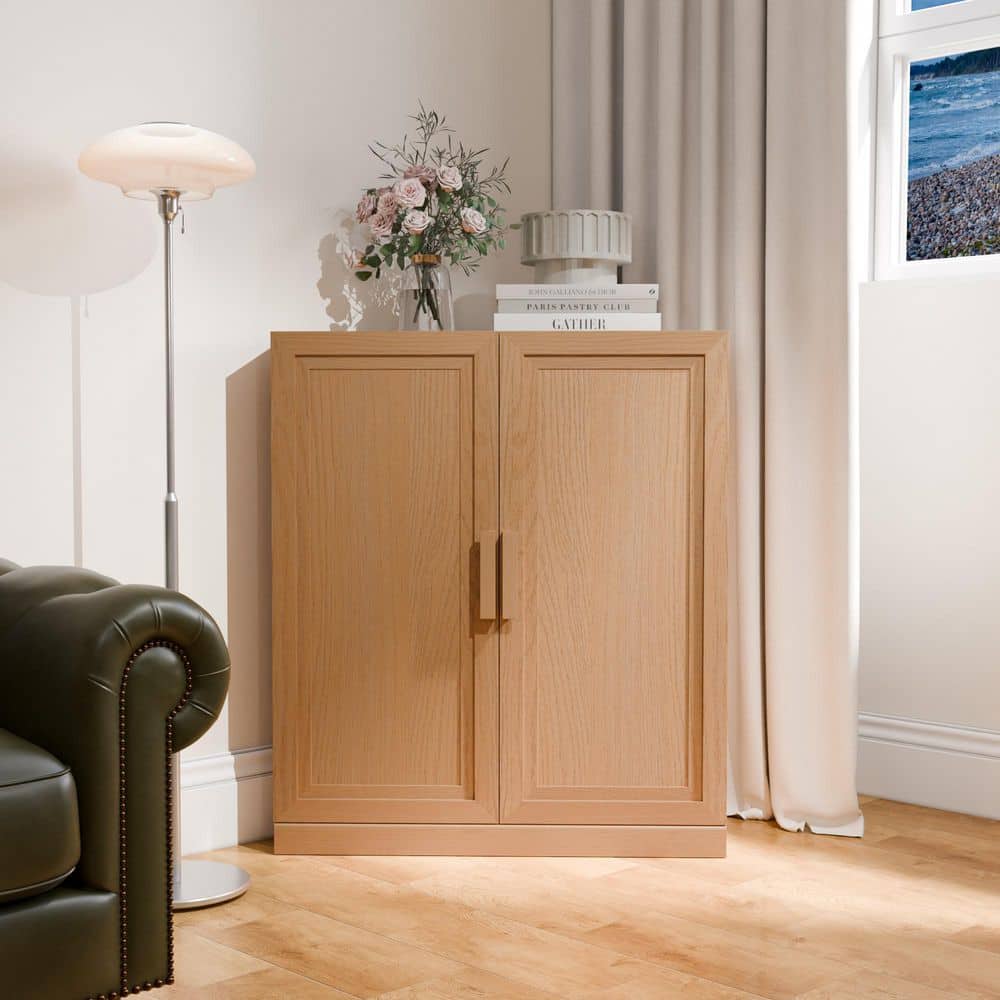 Reviews for Lirago Solid Wood Light Brown 36 in. H Corner Cabinet ...