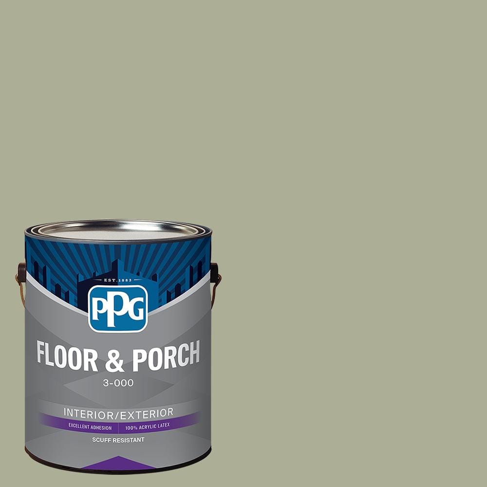 PPG 1 gal. PPG1125-4 Olive Sprig Satin Interior/Exterior Floor and ...