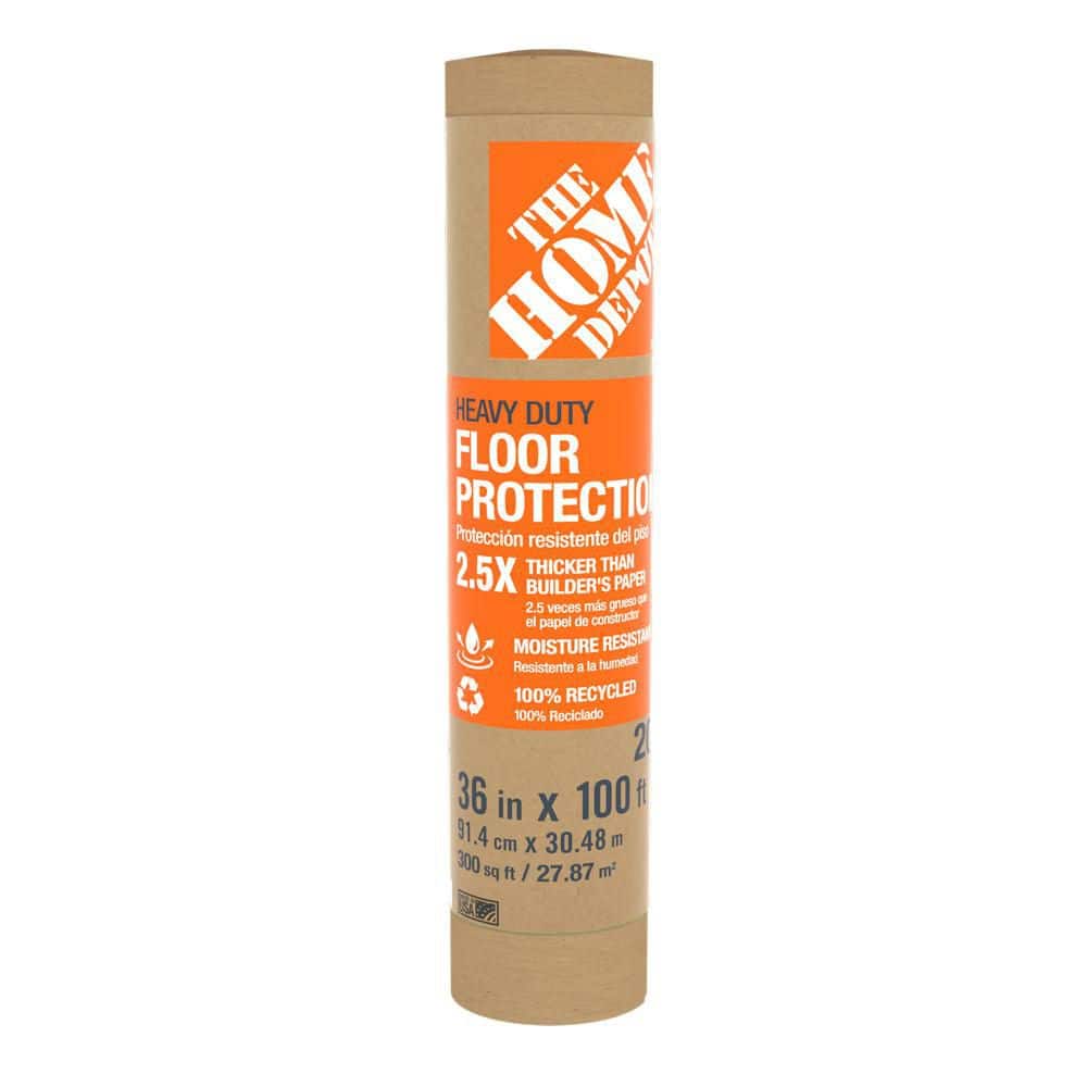 The Home Depot 36 in. x 100 ft. Heavy Duty Floor Protection HDFP36x100 ...