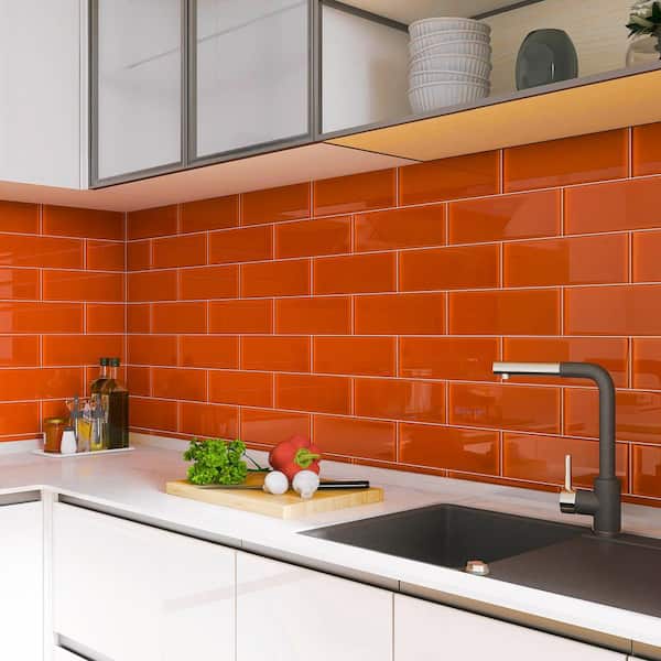 Orange Glass Tile