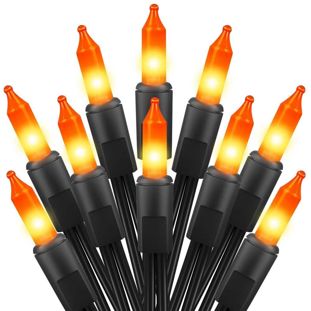 BIBIVIS Orange Halloween Mini Lights (2-Pack), 13 ft. 50-Count Totally ...