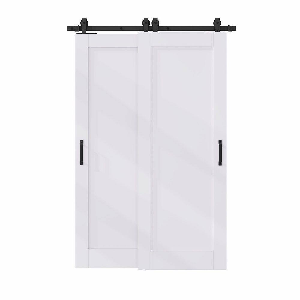 MillwkPro 52 in. x 80 in. (Two 30 in. ) Bypass Save Space 1 Panel White ...