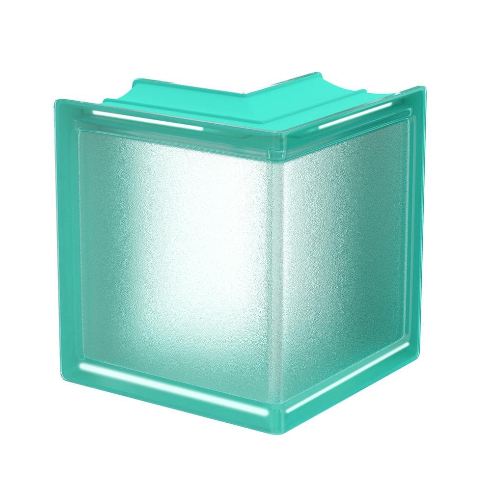 MyMINIGLASS 3 in. Thick Series 6 x 6 x 3 in. Corner (1-Pack) Mint Mist ...