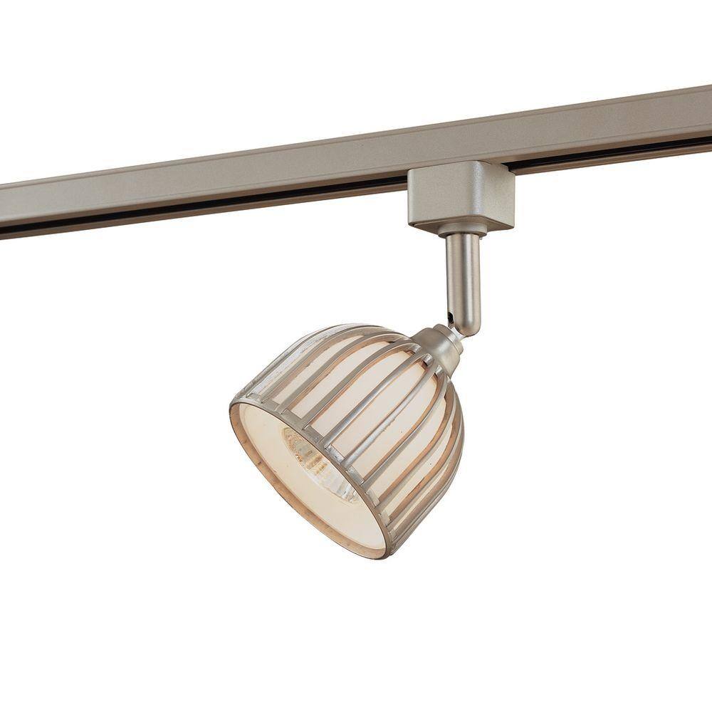Hampton Bay Linear Brushed Steel Metal/Glass Shade Track Lighting ...